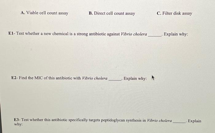 Solved A. Viable cell count assay B. Direct cell count assay | Chegg.com