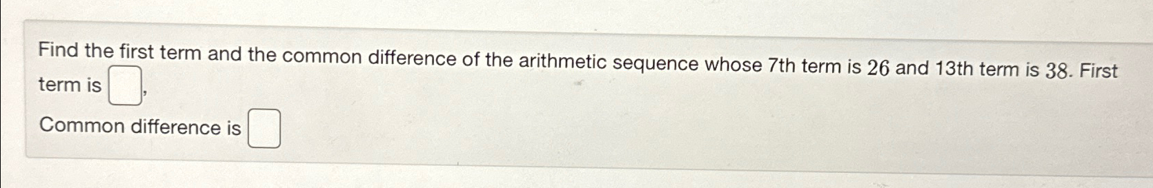 Solved Find the first term and the common difference of the | Chegg.com
