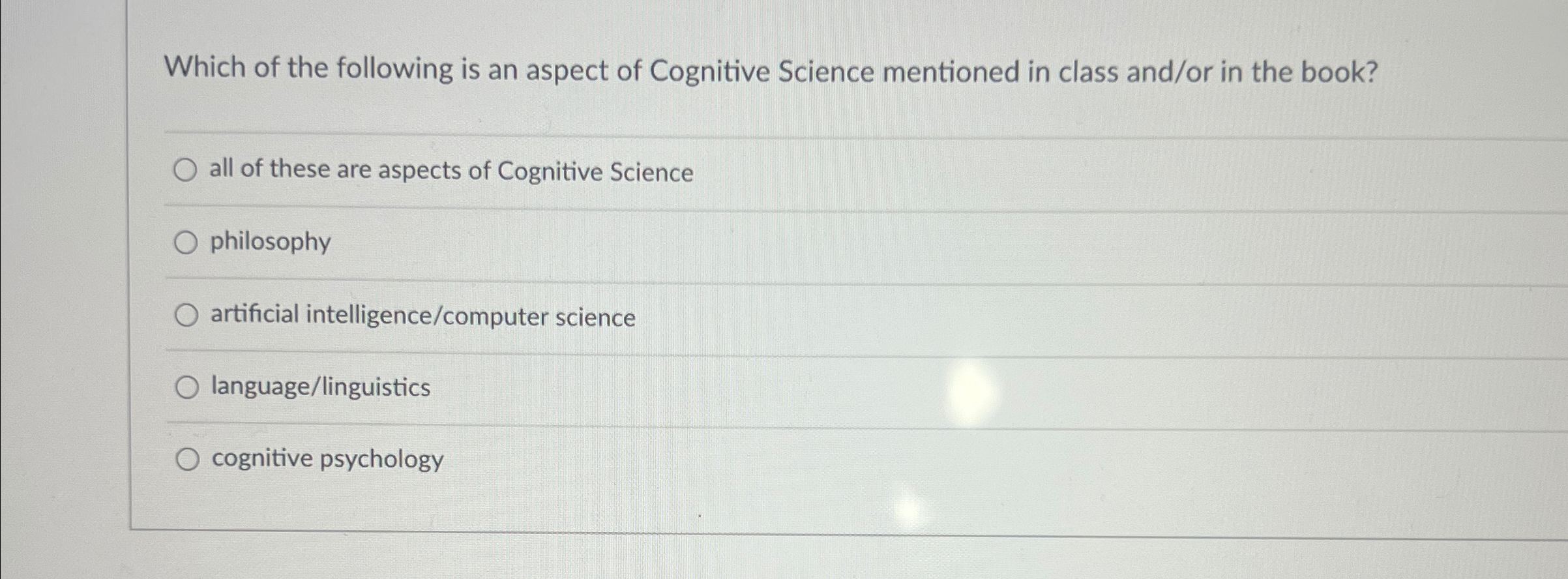 Solved Which of the following is an aspect of Cognitive | Chegg.com