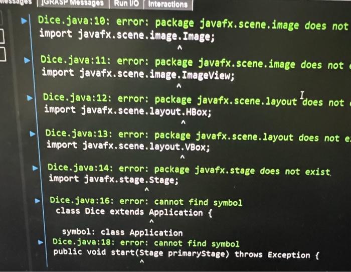why do i have so many errors in my java code for dice | Chegg.com