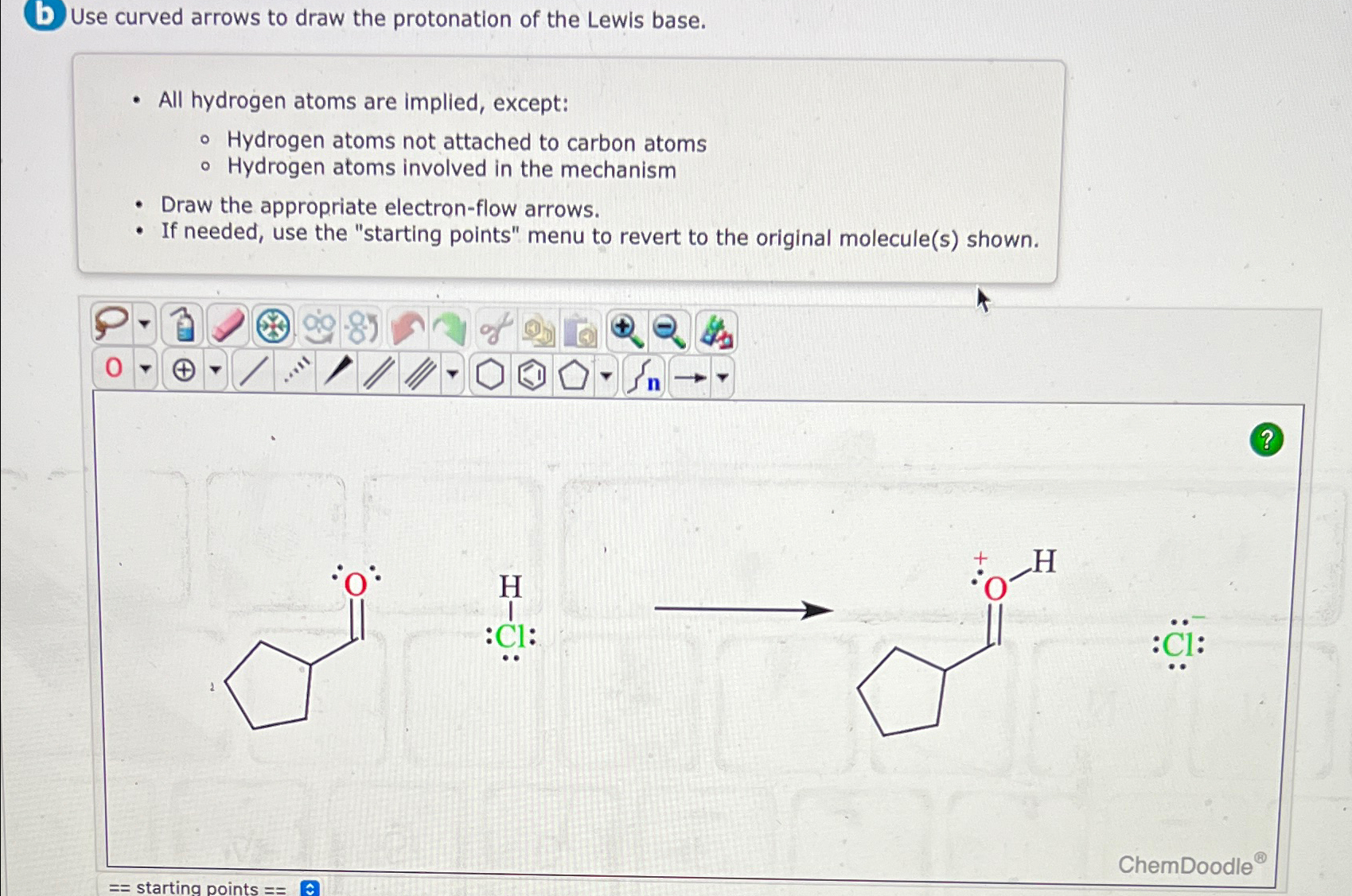 Solved b Use curved arrows to draw the protonation of the | Chegg.com