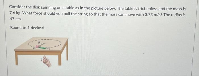 Solved Consider the disk spinning on a table as in the | Chegg.com