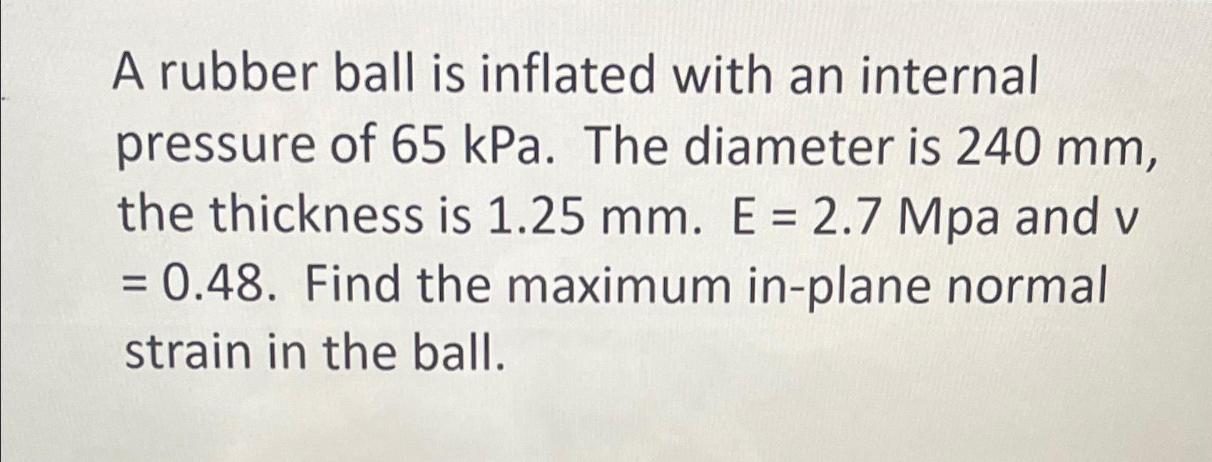 Solved A rubber ball is inflated with an internal pressure | Chegg.com