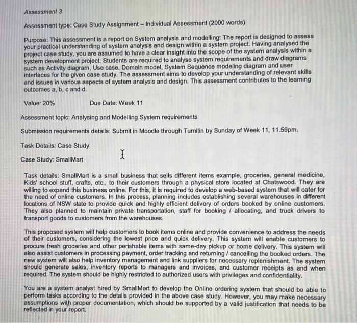 Solved Assessment 3 Assessment type: Case Study Assignment - | Chegg.com