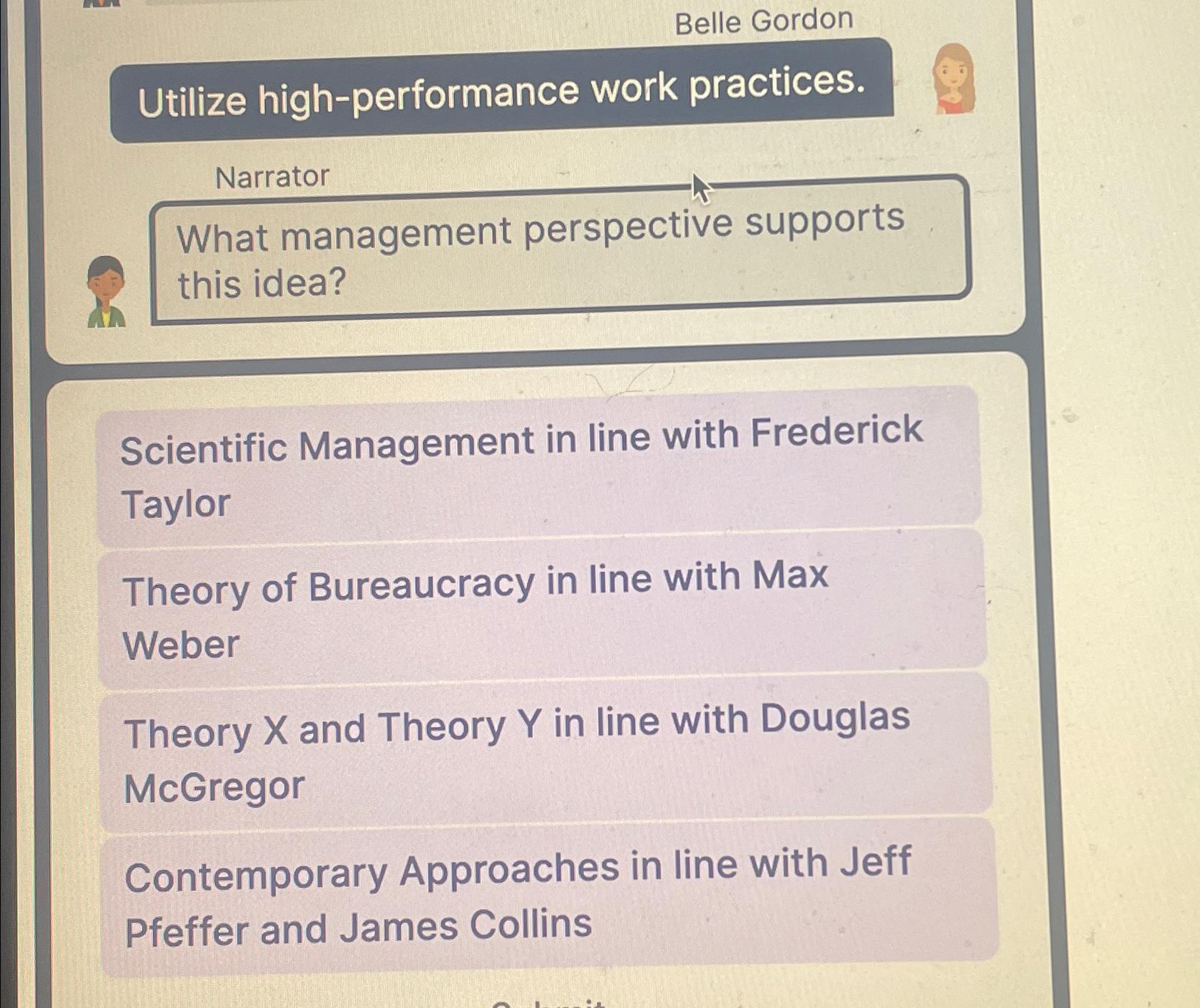 Solved Belle GordonUtilize high-performance work | Chegg.com