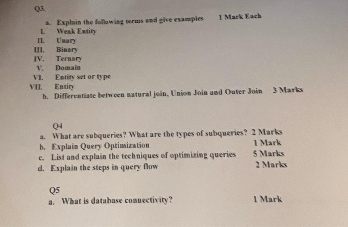 Solved a. Explain the following terms and give examples 1 | Chegg.com