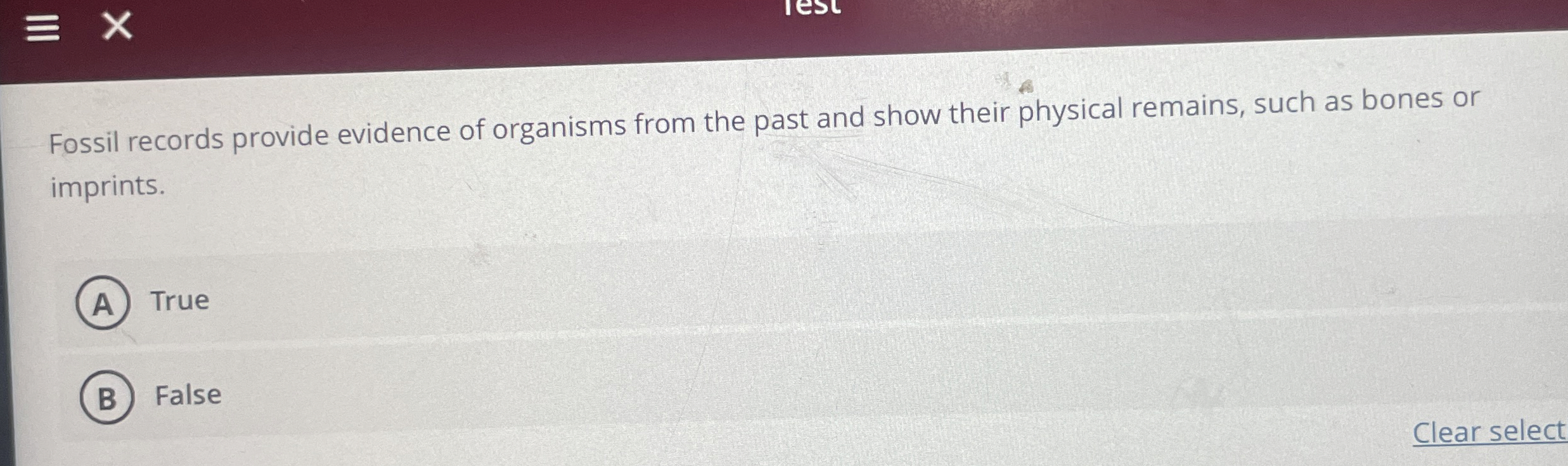 Solved Fossil records provide evidence of organisms from the | Chegg.com