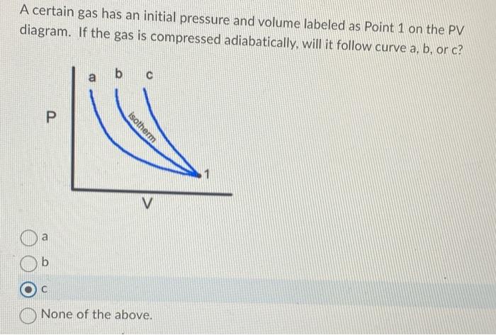 Solved A certain gas has an initial pressure and volume | Chegg.com