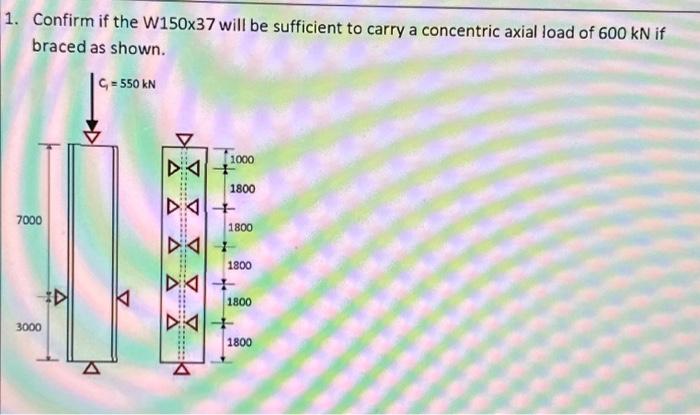 1. Confirm if the W150x37 will be sufficient to carry | Chegg.com