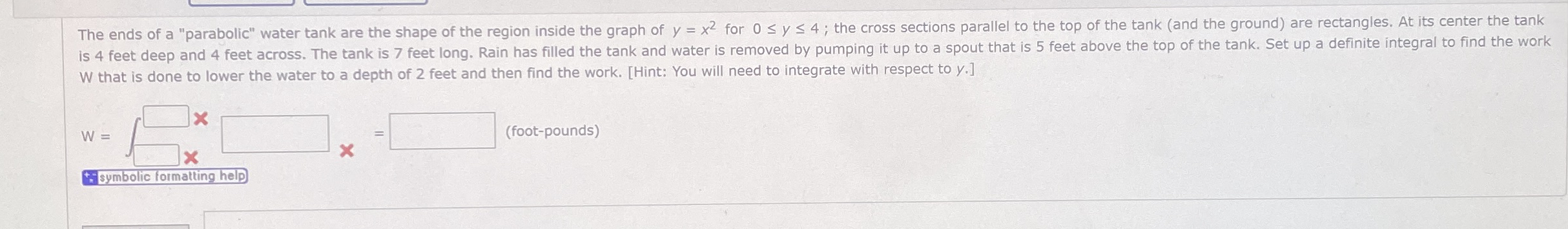 Solved The ends of a "parabolic" water tank are the shape of | Chegg.com