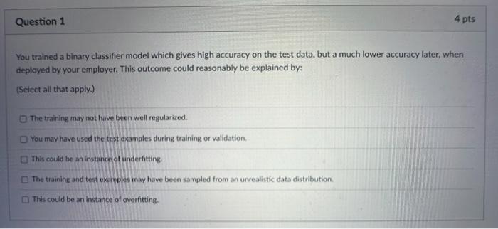 Solved You trained a binary classifier model which gives | Chegg.com
