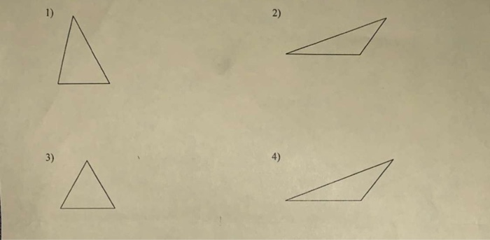 Solved please answer 1-4 and steps 1-3 for each triangle! | Chegg.com
