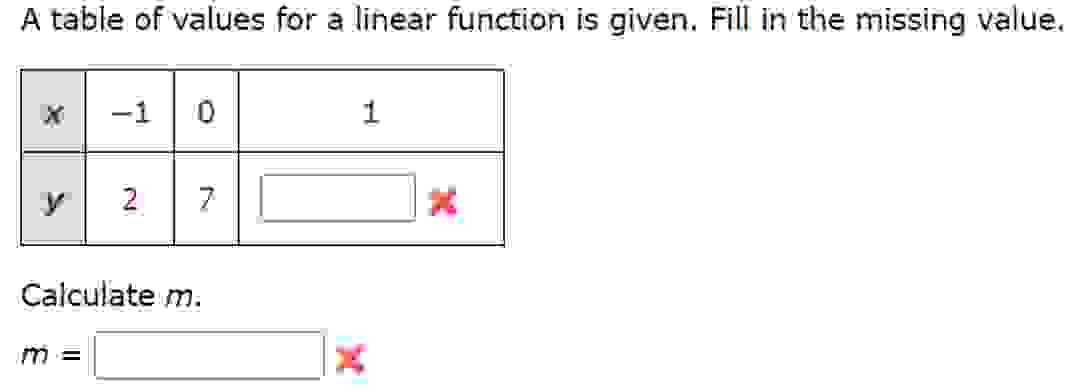 Solved fill in the missing value and calculate m | Chegg.com