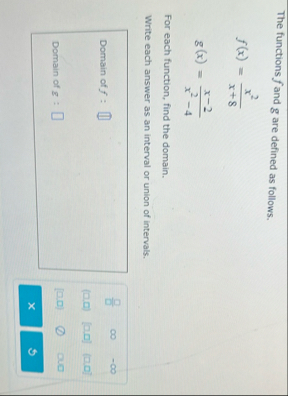 The functions f ﻿and g ﻿are defined as | Chegg.com
