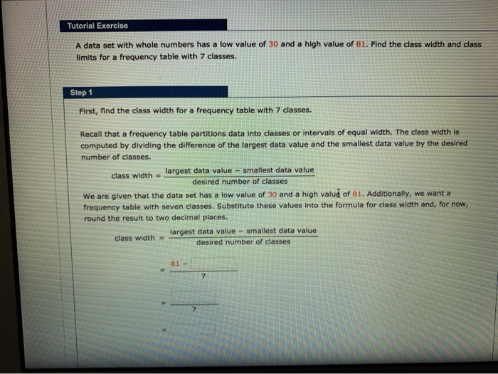 Solved Tutorial Exercise A Data Set With Whole Numbers Has A Chegg