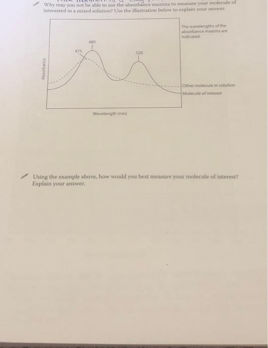 Solved Why may you not be able to use the absorbance maxima | Chegg.com