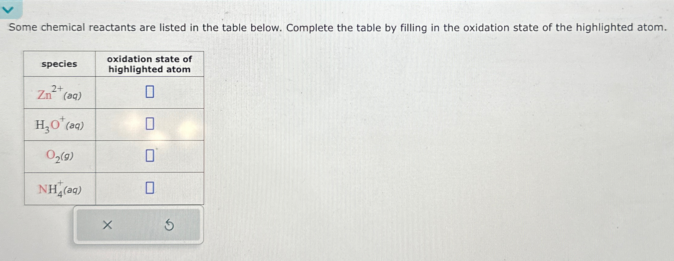 Solved Some chemical reactants are listed in the table | Chegg.com
