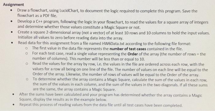 Solved . Assignment • Draw a flowchart, using LucidChart, to | Chegg.com