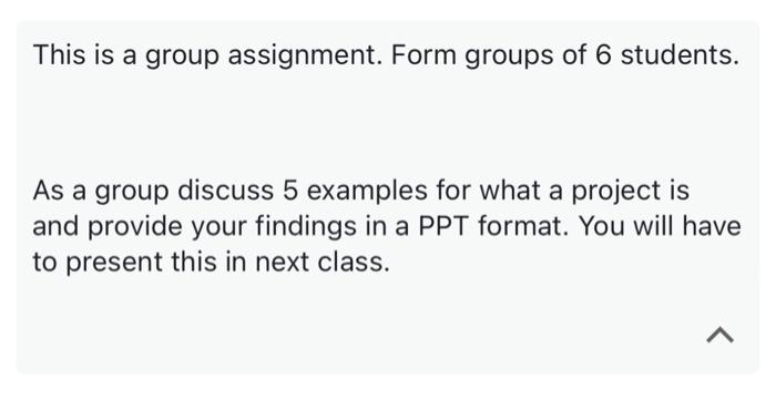 This is a group assignment. Form groups of 6 | Chegg.com