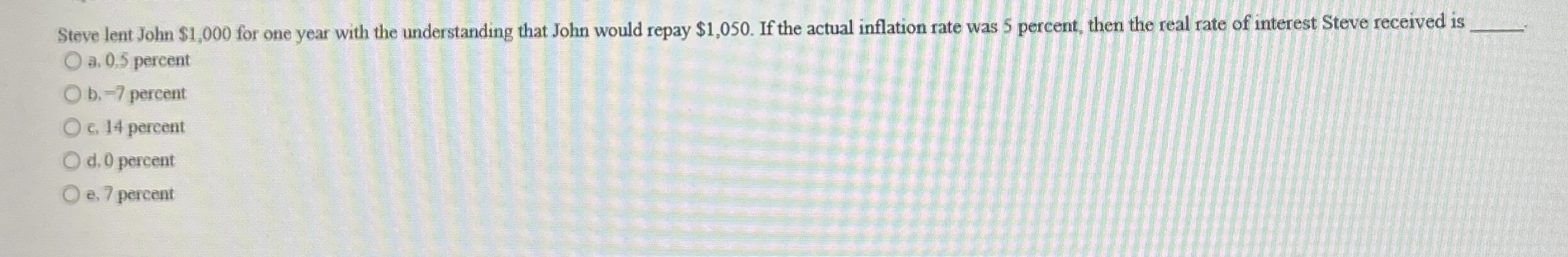 Solved Steve lent John $1,000 ﻿for one year with the | Chegg.com