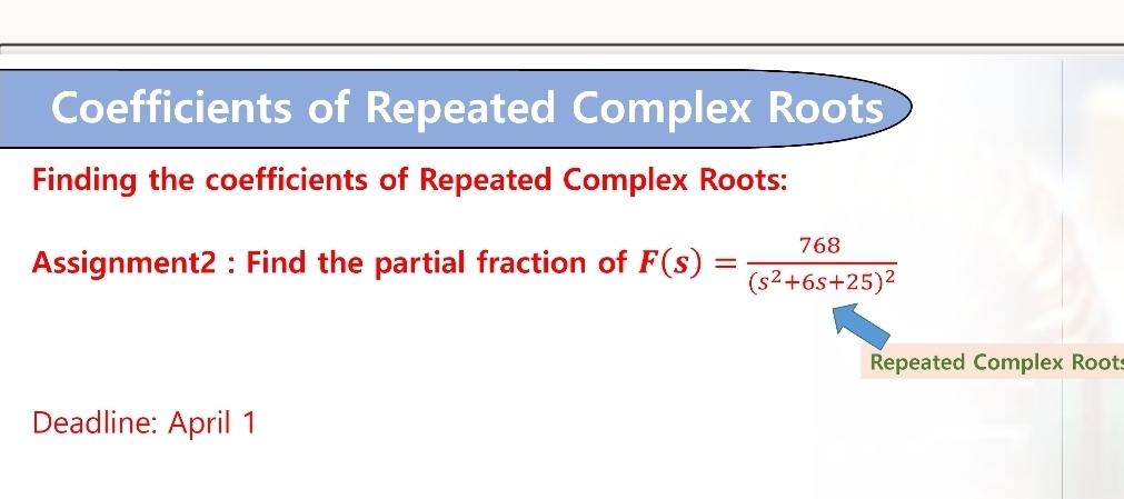 Solved Coefficients Of Repeated Complex Rootsfinding The