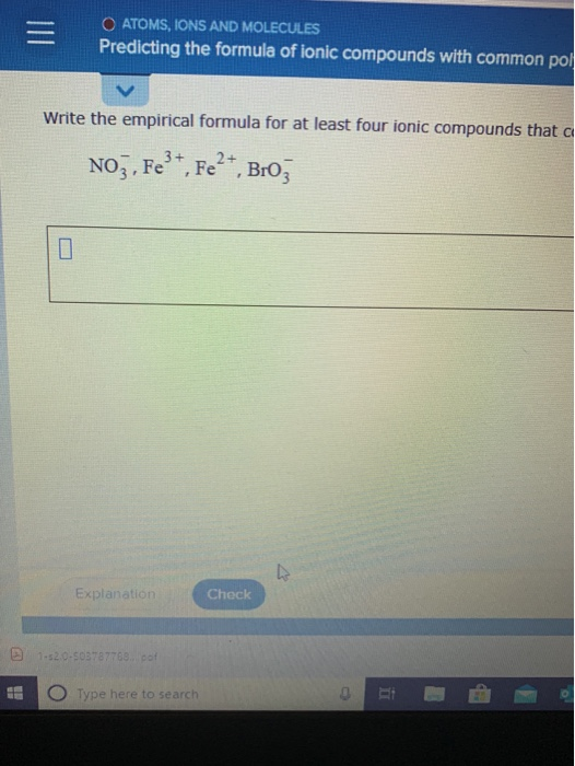 Solved write the emperical formula for at least for ionic | Chegg.com