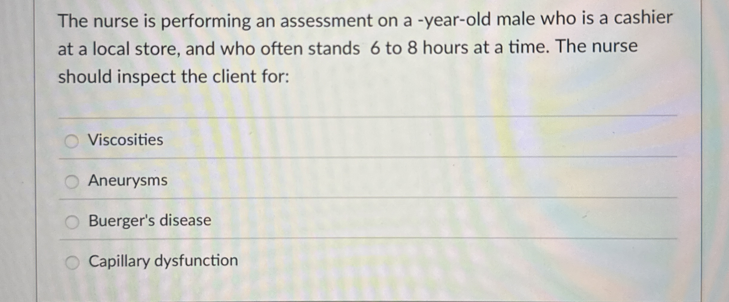 The nurse is performing an assessment on a -year-old | Chegg.com