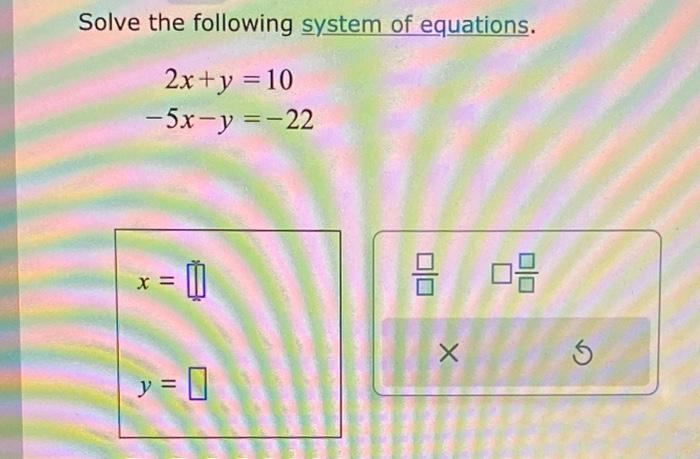 Solved Solve the following system of equations. | Chegg.com