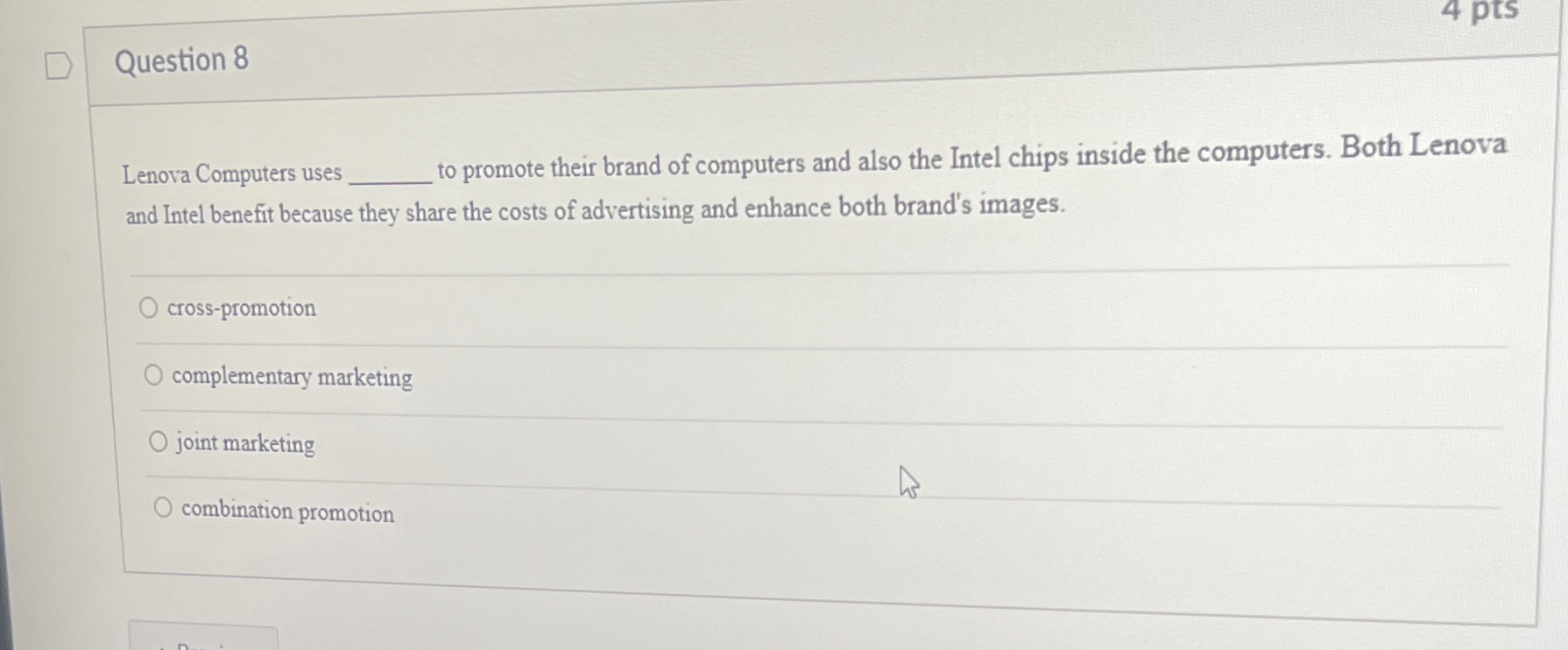 Solved Question 8Lenova Computers uses ﻿to promote their | Chegg.com