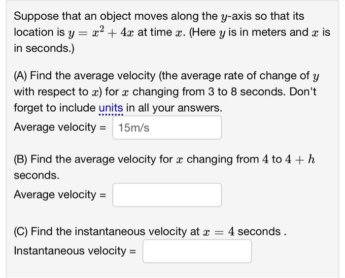 Solved Suppose that an object moves along the y-axis so that | Chegg.com