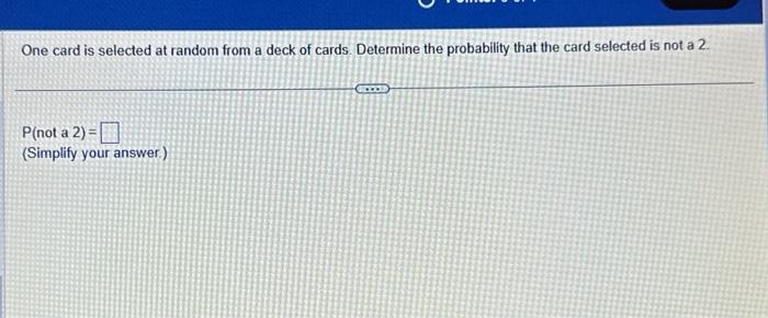 Solved One card is selected at random from a deck of cards. | Chegg.com