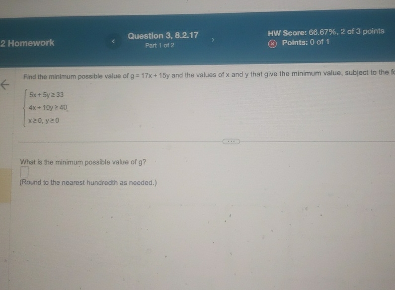 Solved Question 3, 8.Find the minimum possible value of | Chegg.com