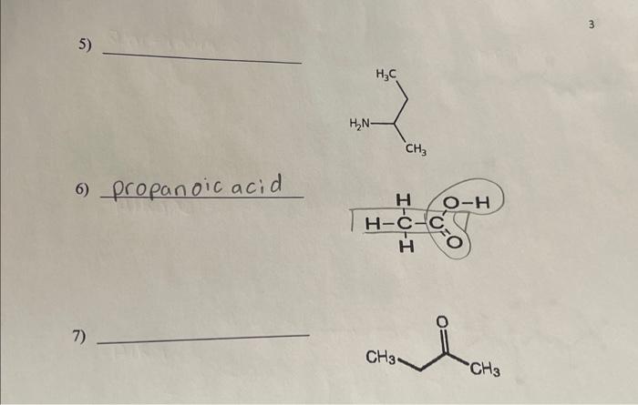 Solved 6) propanoic acid 7) | Chegg.com