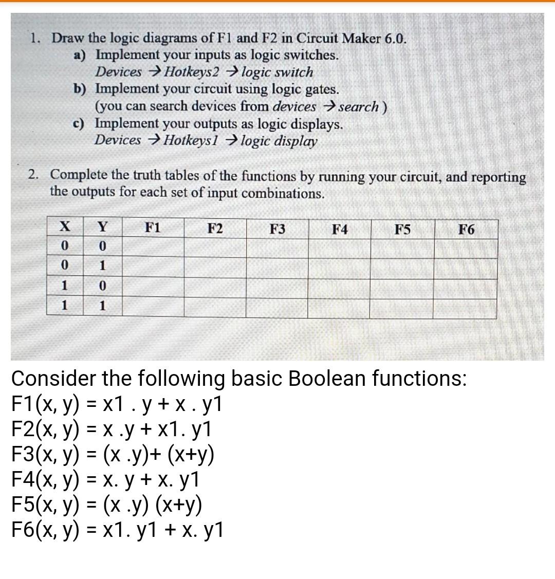 Solved 1. Draw the logic diagrams of F1 and F2 in Circuit | Chegg.com