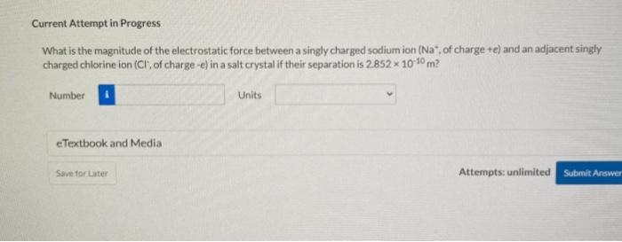 Solved Current Attempt in Progress What is the magnitude of | Chegg.com
