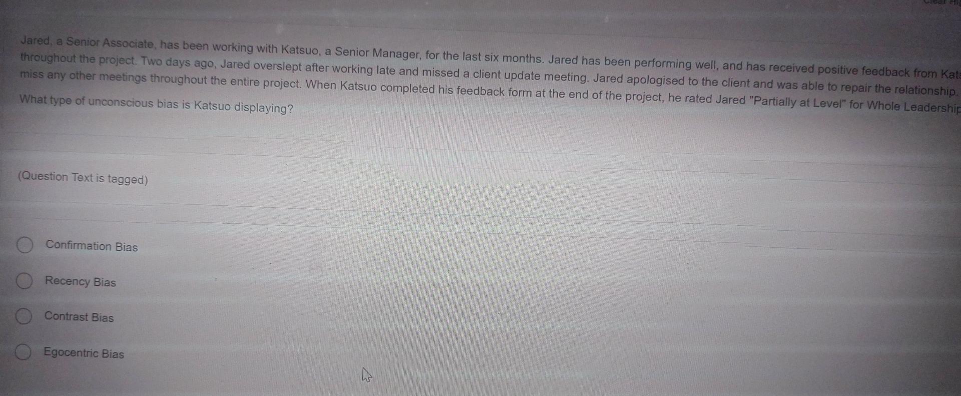 Solved Jared, a Senior Associate, has been working with | Chegg.com
