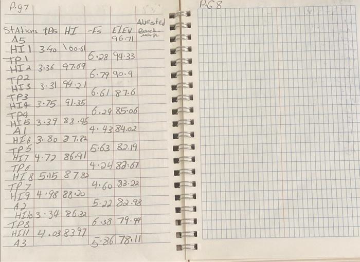 Solved - Field book example (please remember that you can | Chegg.com