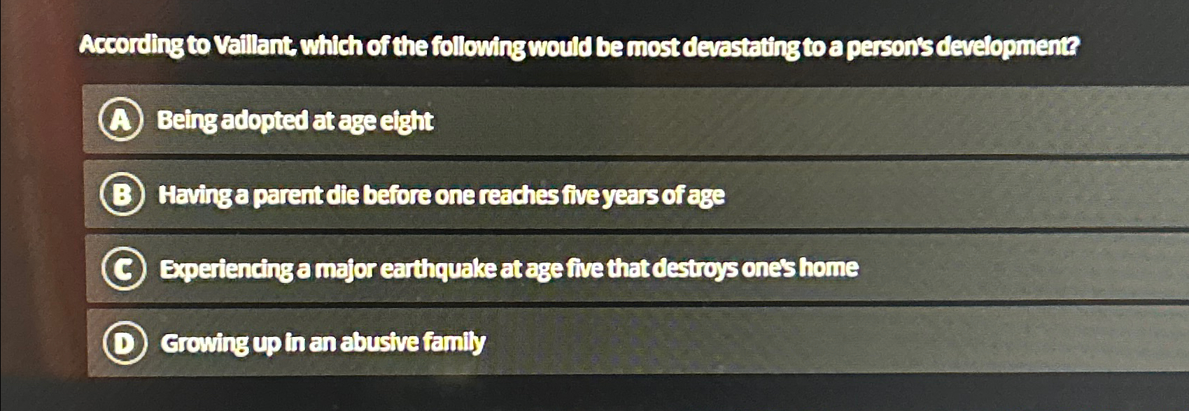 Solved According to Vaillant which of the following would be | Chegg.com