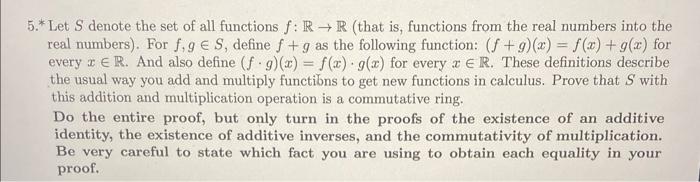 Solved 5. Let S denote the set of all functions f:R→R (that | Chegg.com
