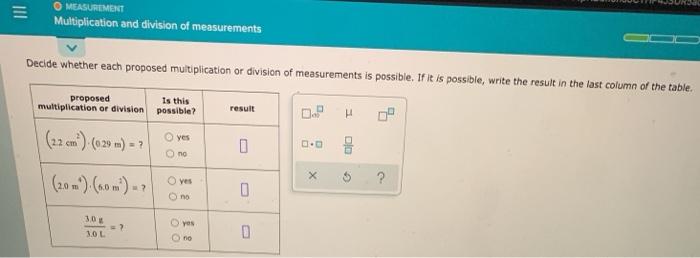 Solved III MEASUREMENT Multiplication and division of | Chegg.com