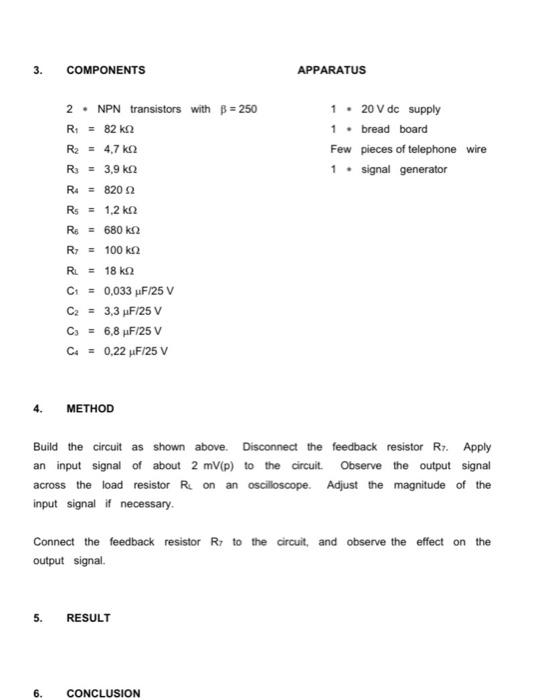Solved 1. PURPOSE To build an amplifier equipped with | Chegg.com