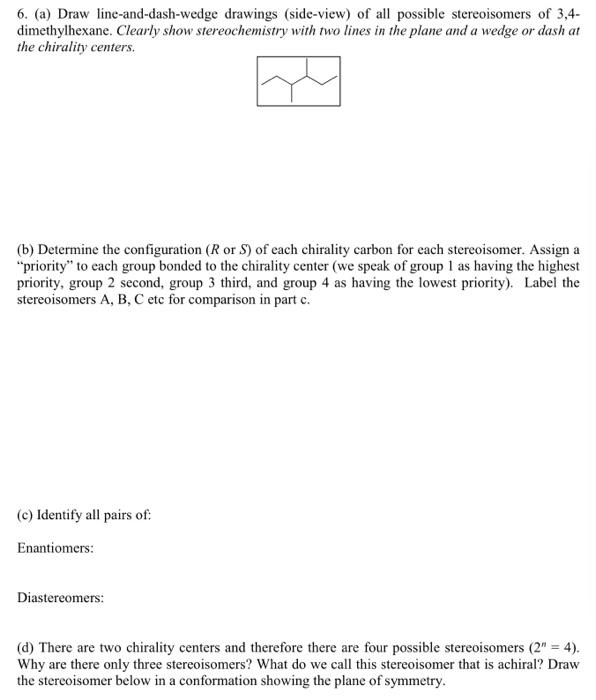 Solved 6. (a) Draw line-and-dash-wedge drawings (side-view) | Chegg.com