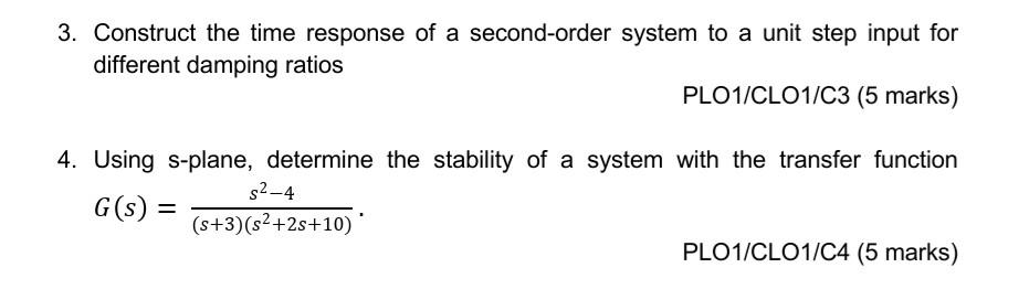Solved 3. Construct the time response of a second-order | Chegg.com