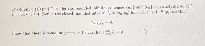 Solved Problem 3.(10 pts) Consider two bounded infinite | Chegg.com
