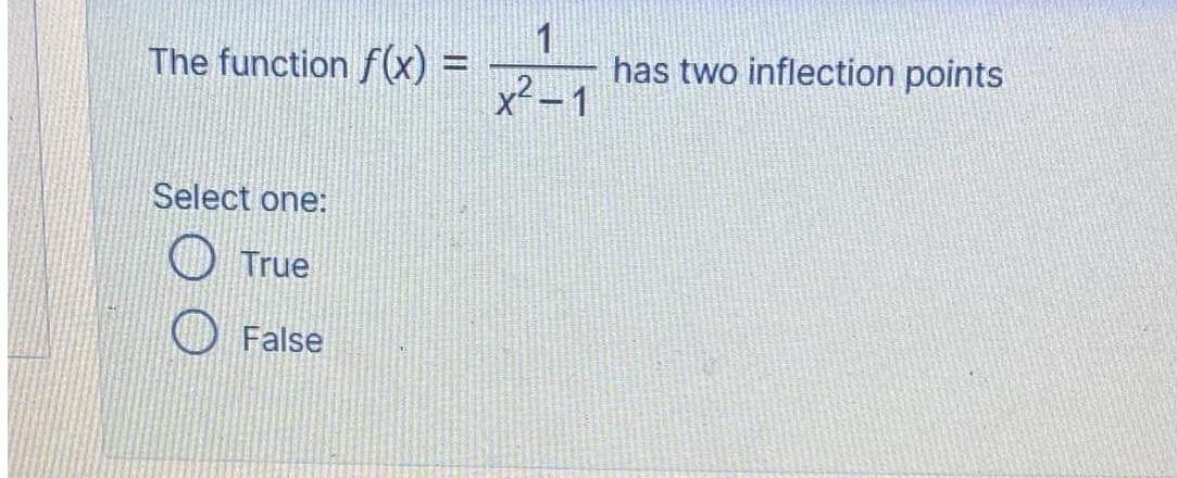 Solved The function f(x)=1x2-1 ﻿has two inflection | Chegg.com