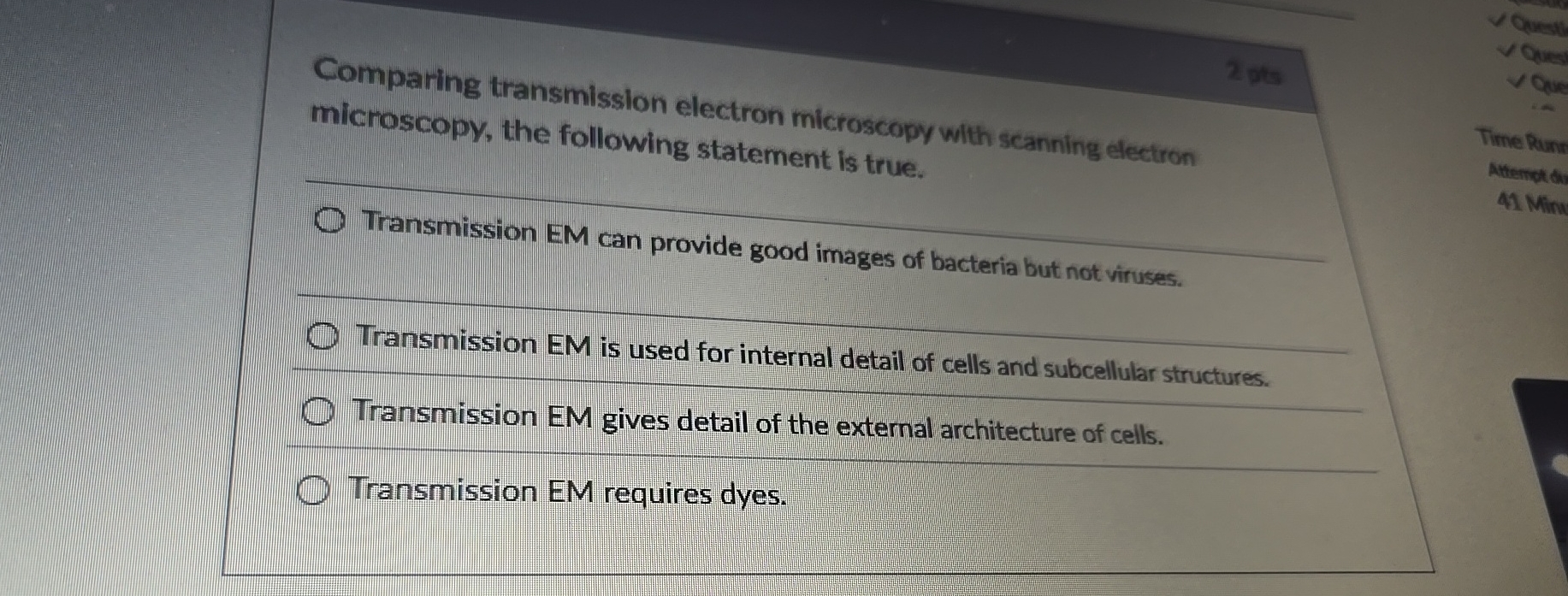 Comparing transmission electron microscopy with | Chegg.com