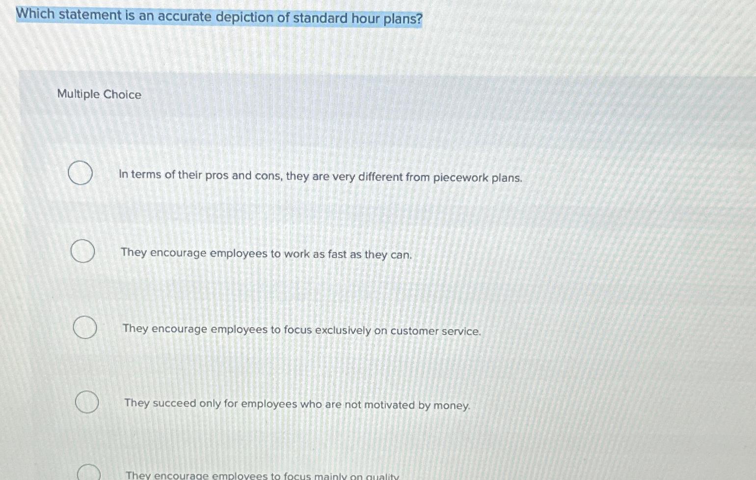 Solved Which statement is an accurate depiction of standard | Chegg.com