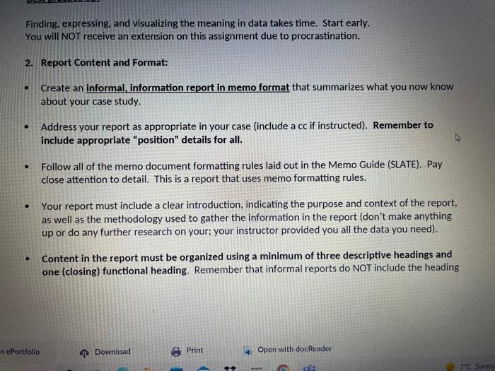 Assignment 1: Informal Information Report in Memo | Chegg.com