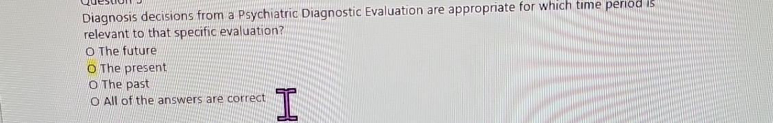Solved Diagnosis decisions from a Psychiatric Diagnostic | Chegg.com