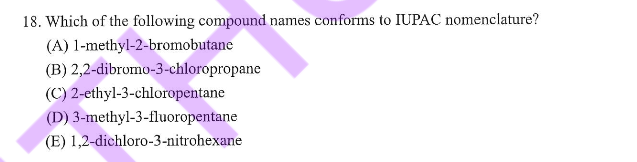 Solved Which of the following compound names conforms to | Chegg.com